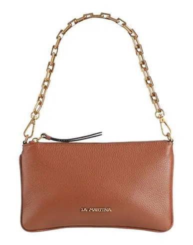 LA MARTINA Pebbled-leather Handbag - Brown