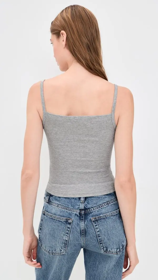 Eterne 90's Ribbed Tank Top - Heather Grey