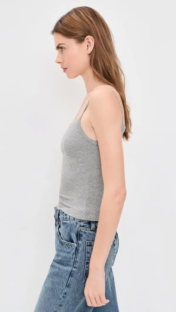 Eterne 90's Ribbed Tank Top - Heather Grey