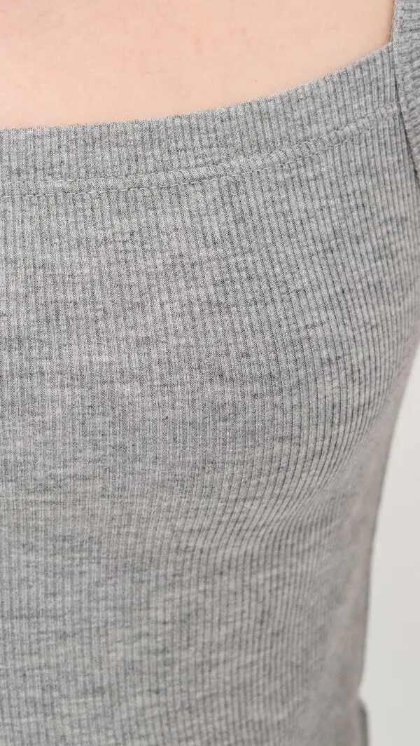 Eterne 90's Ribbed Tank Top - Heather Grey