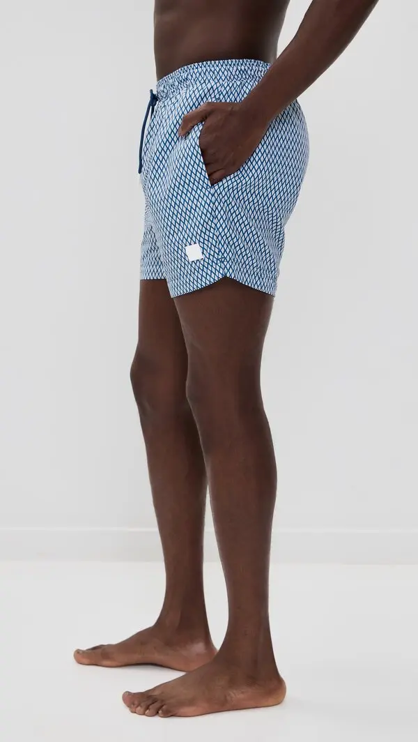 BOSS Geometric Print Swim Trunks