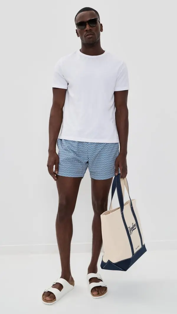 BOSS Geometric Print Swim Trunks
