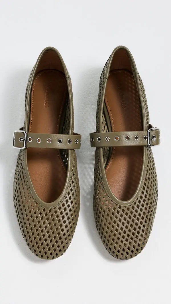 Madewell Remy Mary Jane Flats - Worn Olive