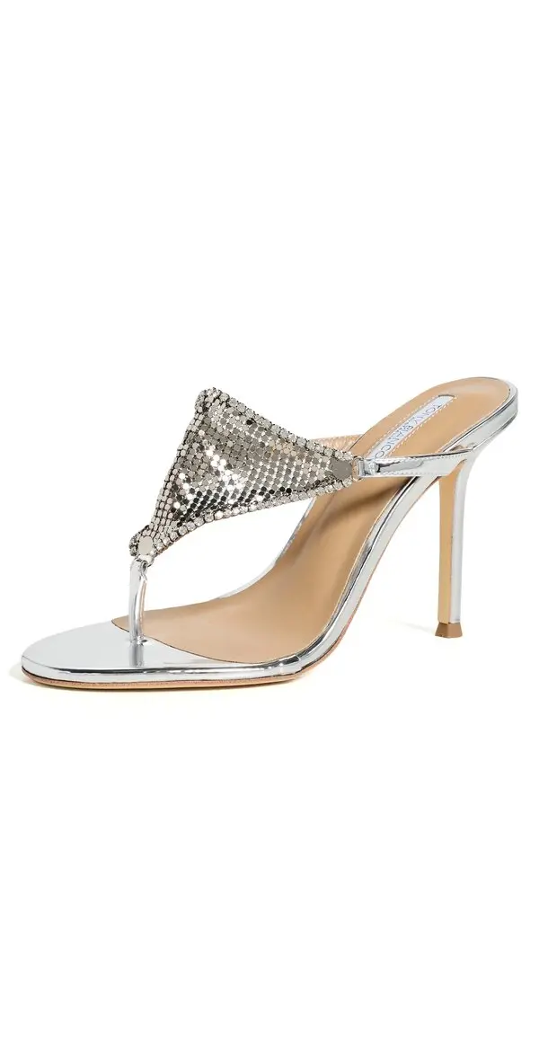 TONY BIANCO Demure High Heel Sandal - Silver Glomesh