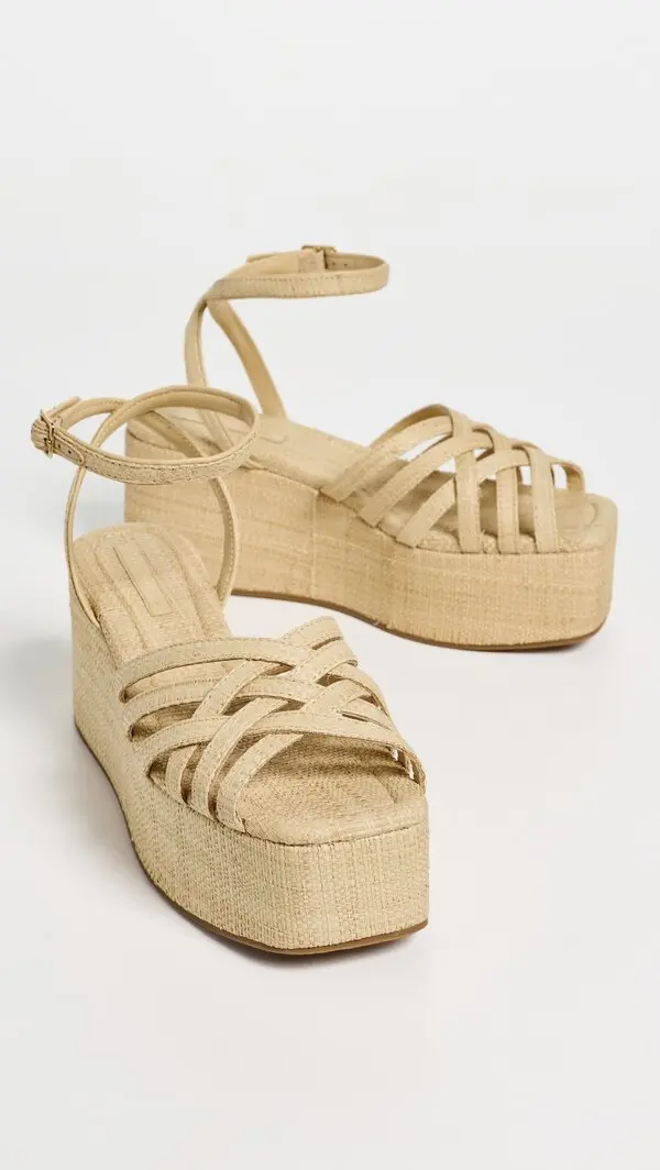 LOEFFLER RANDALL Channing Platform Sandals - Natural