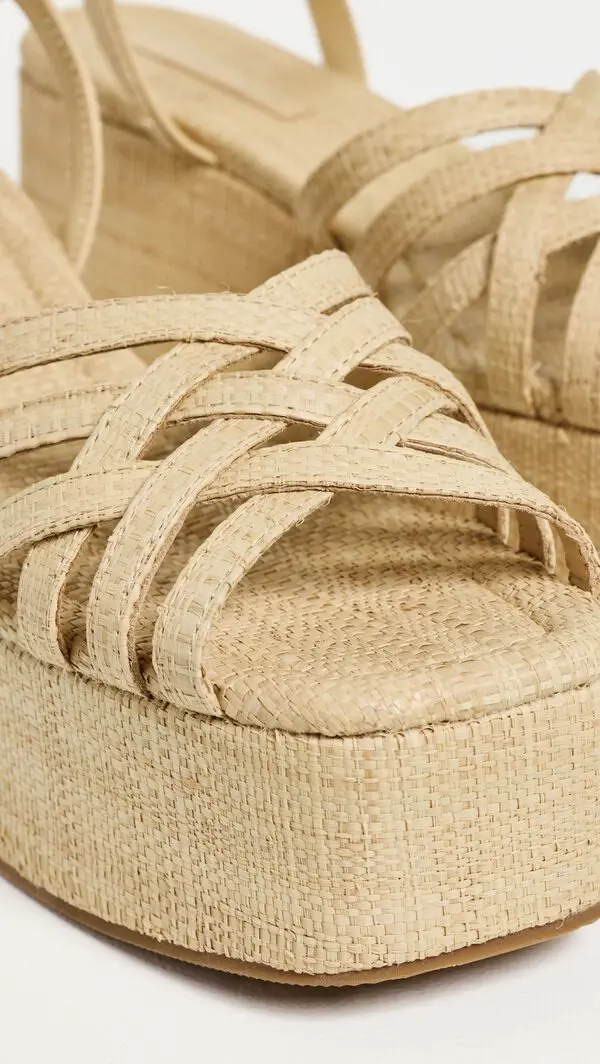 LOEFFLER RANDALL Channing Platform Sandals - Natural