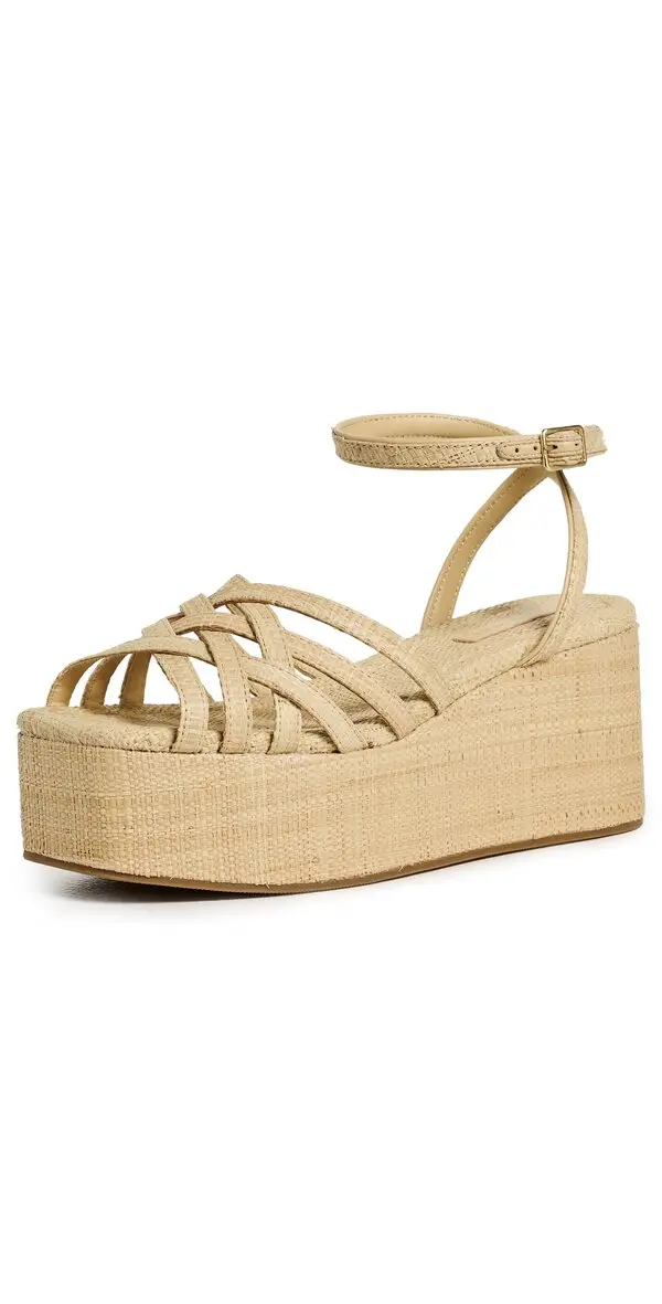 LOEFFLER RANDALL Channing Platform Sandals - Natural