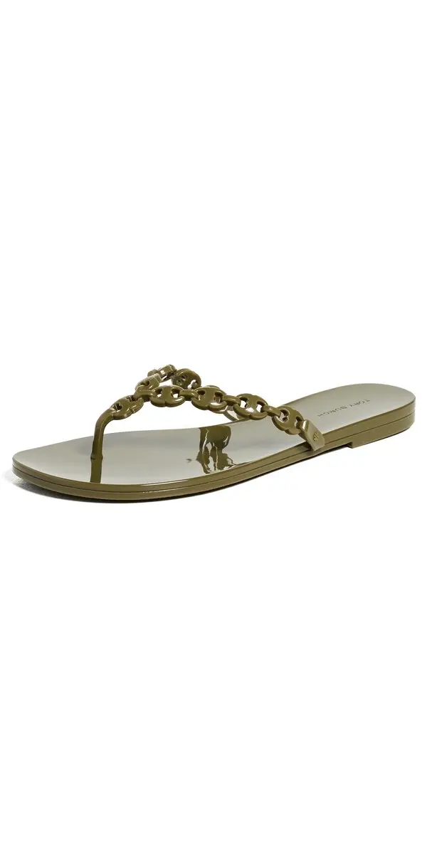 Tory Burch Gemini Link Jelly Sandals - Moss Rock