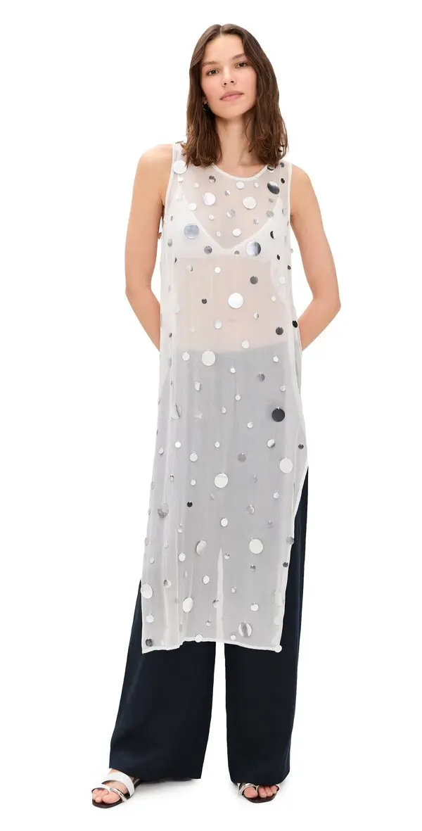 Chan Luu Sequin Embellished Tunic - White