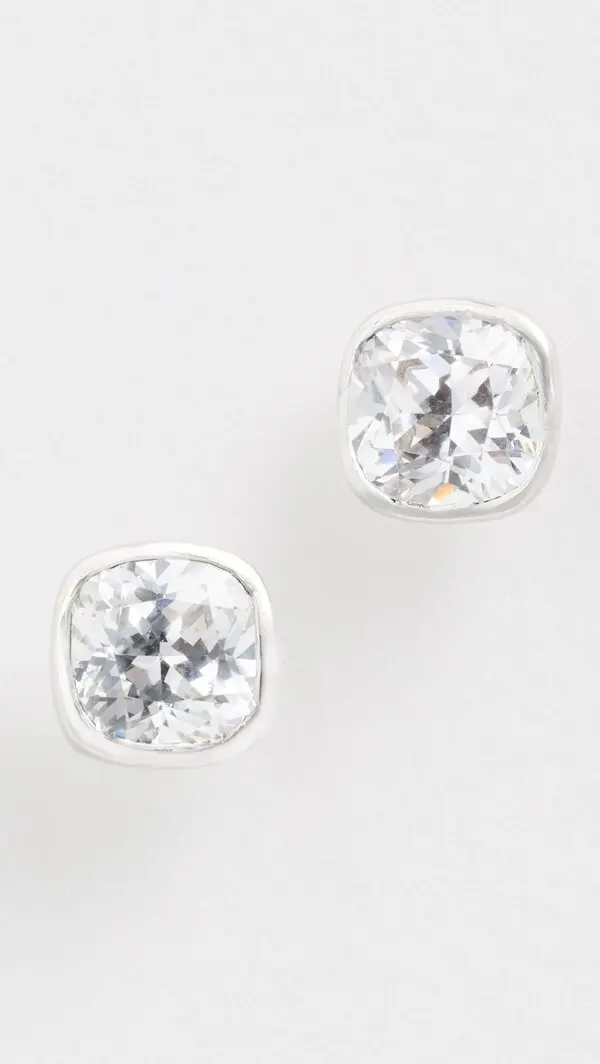 Shashi Cushion Bezel Stud Earrings