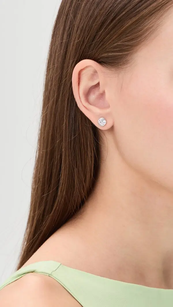 Shashi Cushion Bezel Stud Earrings
