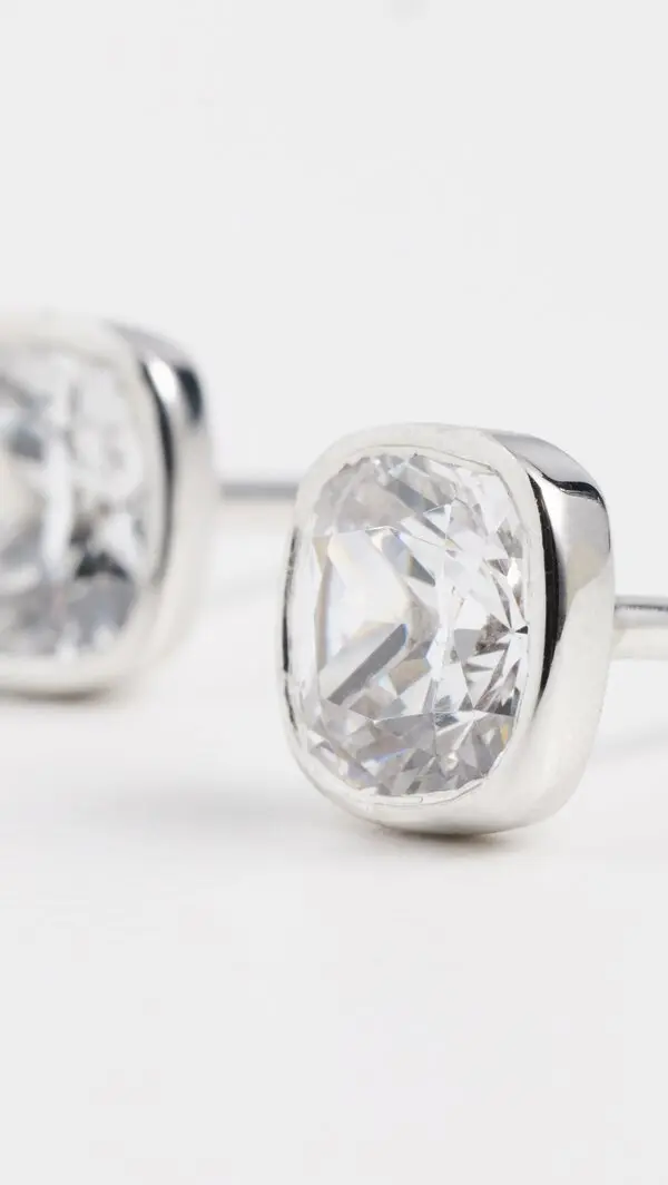 Shashi Cushion Bezel Stud Earrings