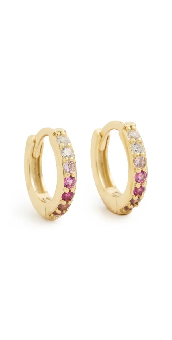 Shashi Ombre Huggie Earrings - Ruby