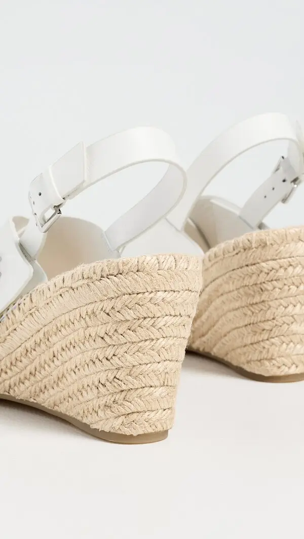 Tory Burch Turnlock Wedge Espadrilles - Bianco Laredo