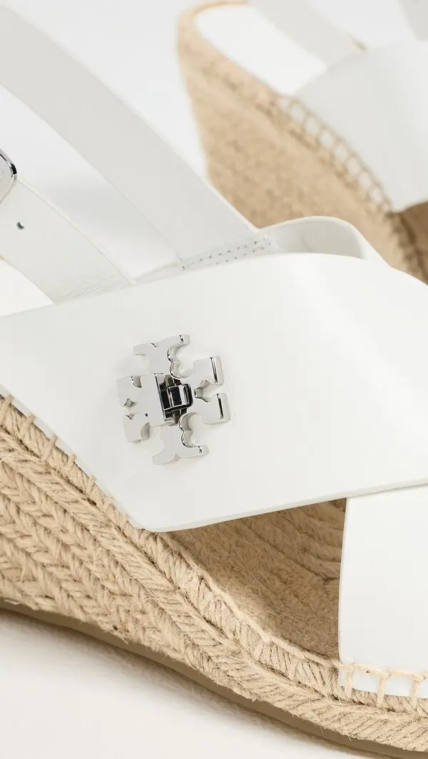 Tory Burch Turnlock Wedge Espadrilles - Bianco Laredo