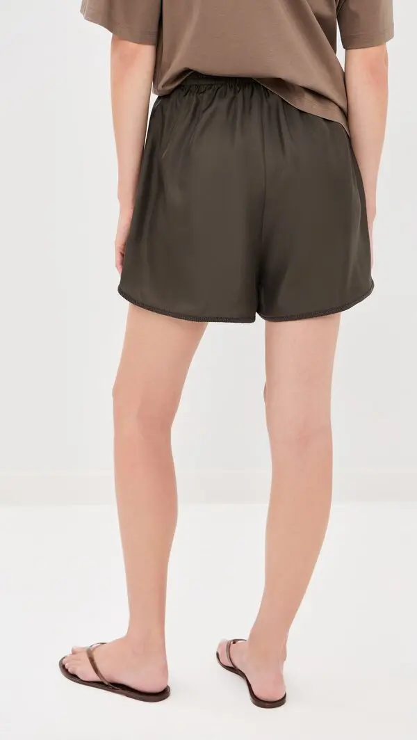 RÓHE Taped Silk Shorts - Earth