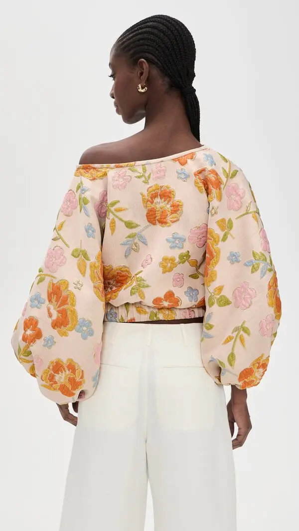Arianne Elmy Floral Embroidered Jacquard Top
