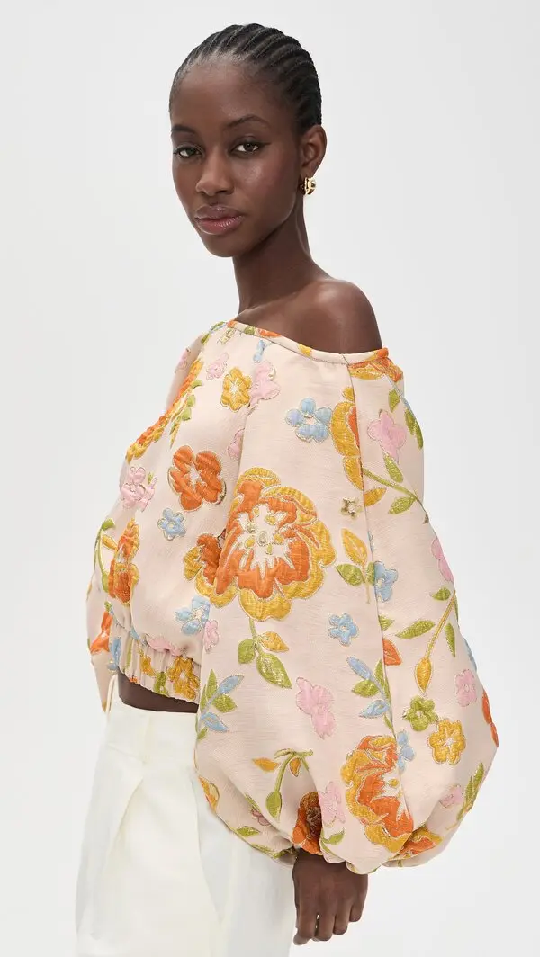 Arianne Elmy Floral Embroidered Jacquard Top