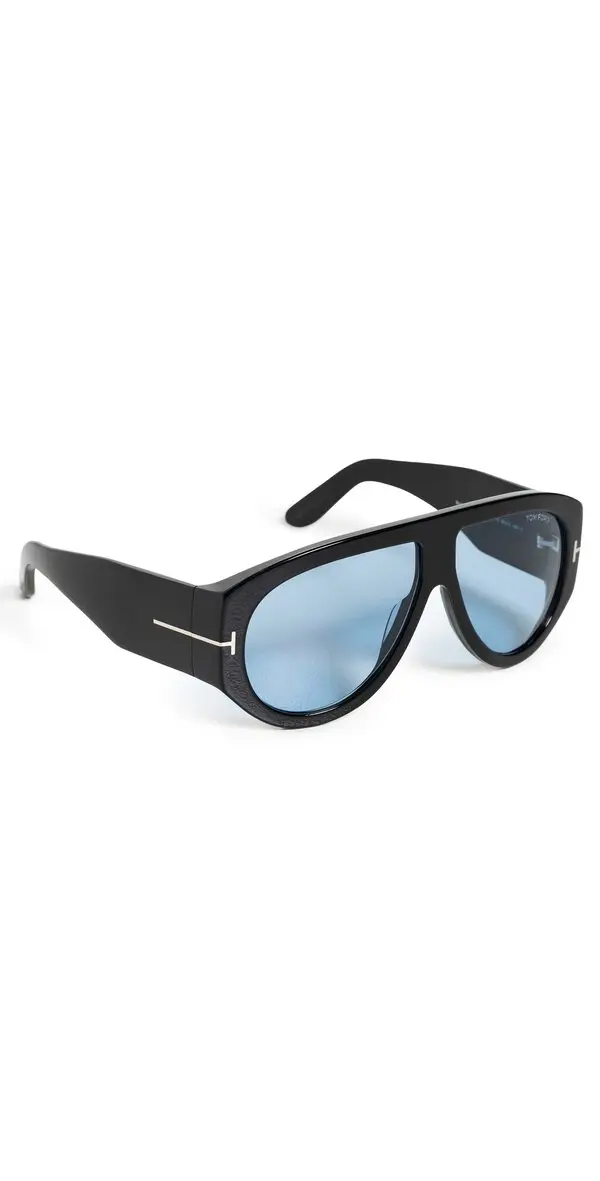 TOM FORD Bronson Aviator Sunglasses - Shiny Black