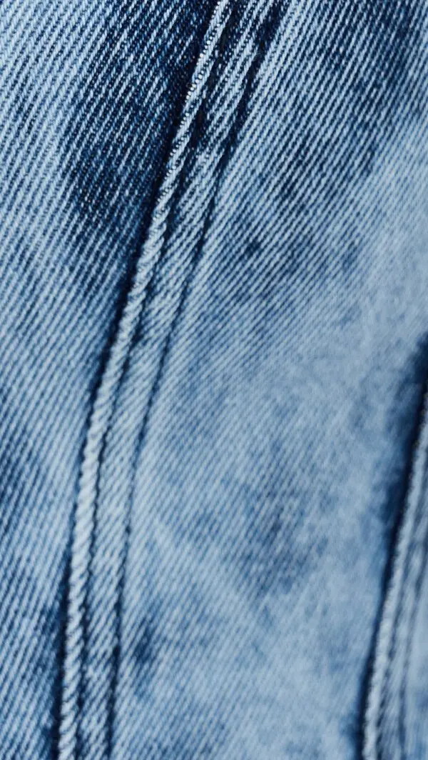 MARQUES' ALMEIDA Acid Wash Denim Pleated Top