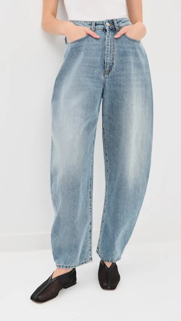 RÓHE High-waist Sculptural Denim Jeans - Classic Blue