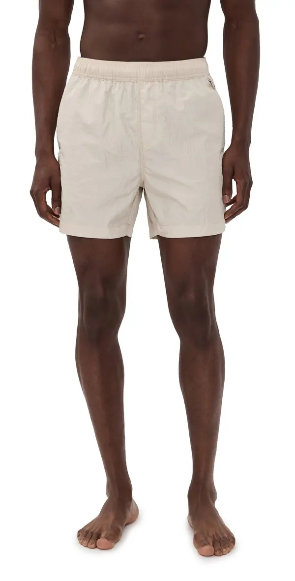 Onia Crinkled Swim Trunks - Stone