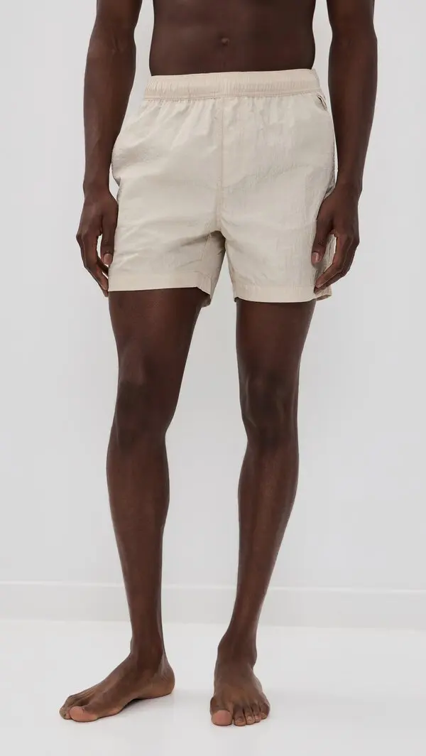 Onia Crinkled Swim Trunks - Stone