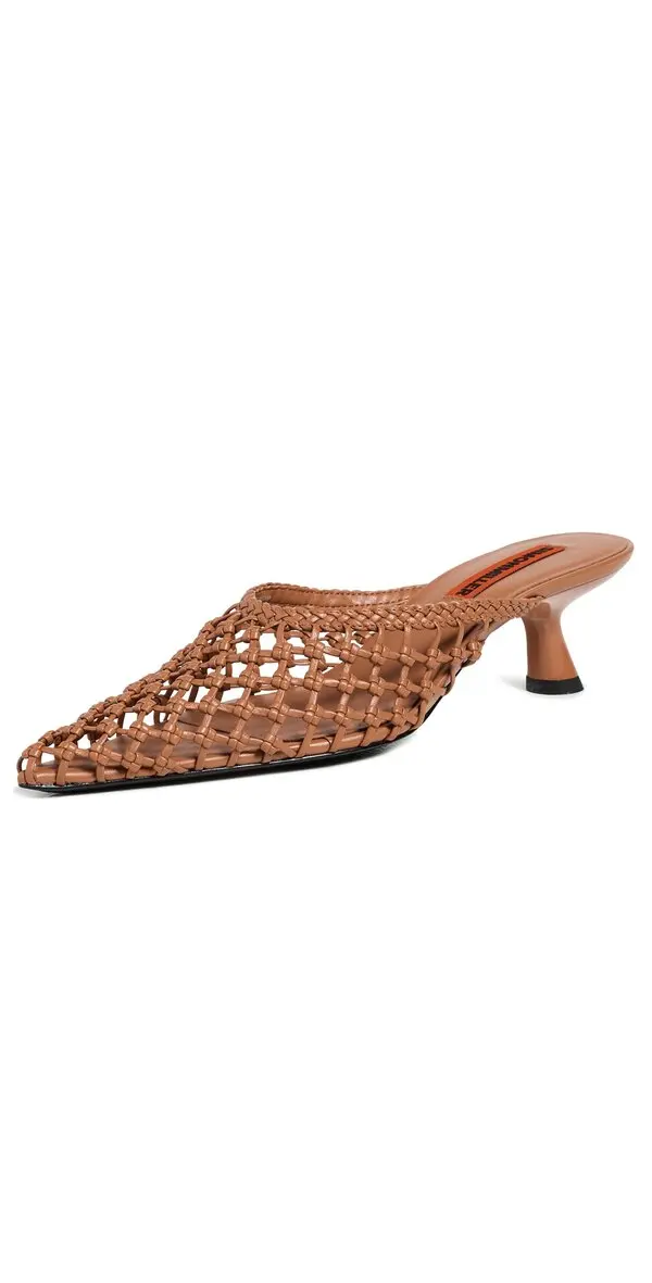 SIMONMILLER Knotted Gala Mules - Chestnut