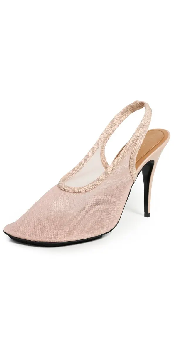 Stella McCartney Slingback Stretch Mesh Pumps - Blush