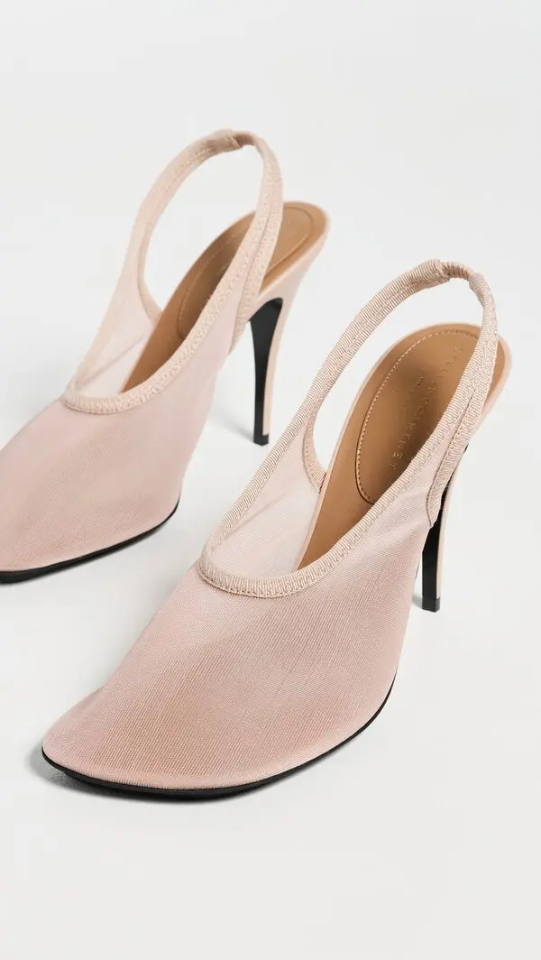 Stella McCartney Slingback Stretch Mesh Pumps - Blush