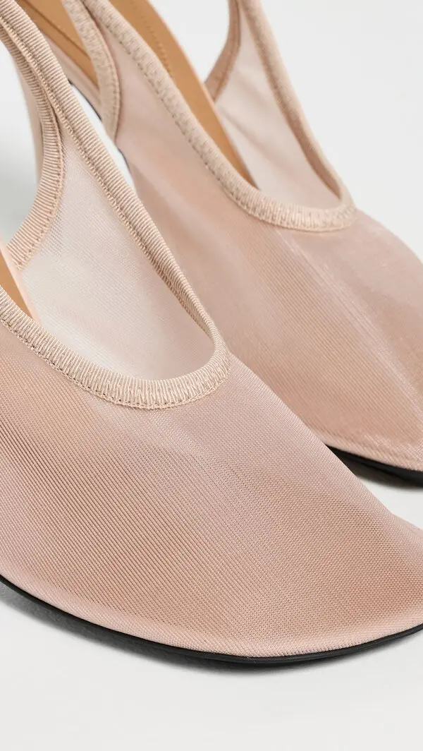 Stella McCartney Slingback Stretch Mesh Pumps - Blush