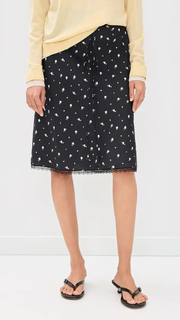 LEE MATHEWS Roxie Silk Printed Midi Skirt