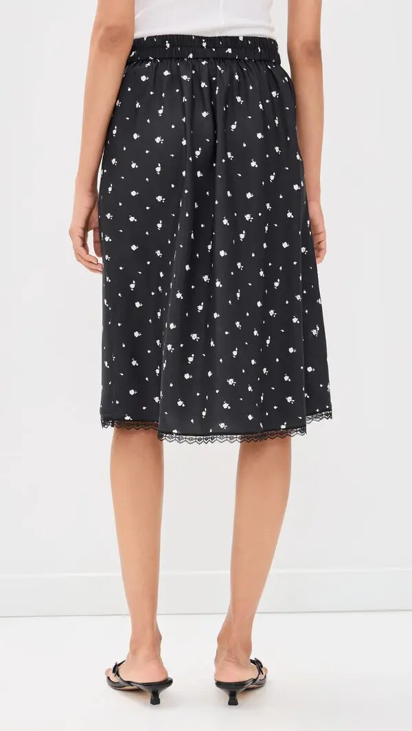 LEE MATHEWS Roxie Silk Printed Midi Skirt