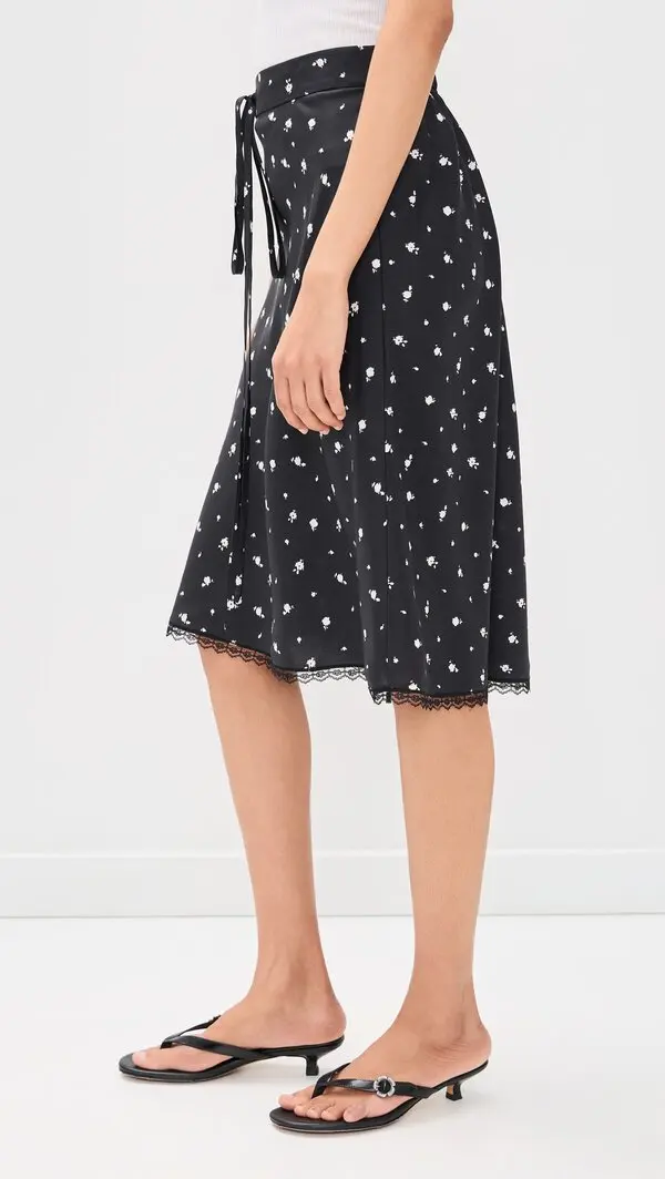 LEE MATHEWS Roxie Silk Printed Midi Skirt
