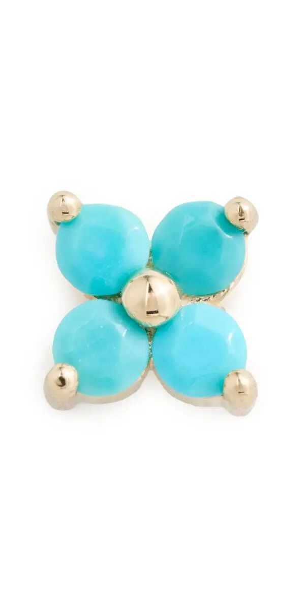 Zoe Chicco 14k Gold Turquoise Quad Stud Earring - 14k Yellow Gold