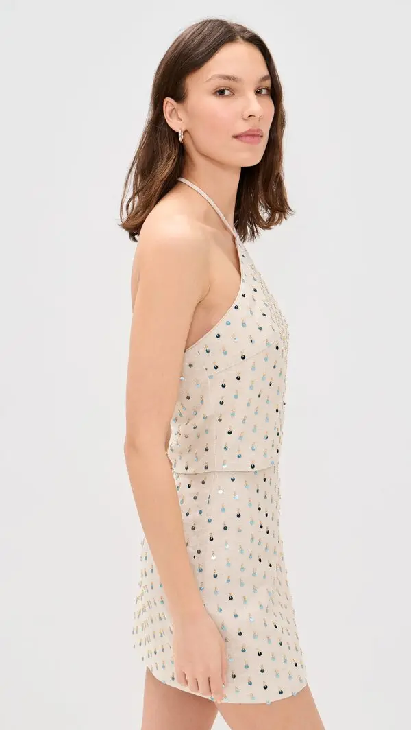 Line & Dot Sunstone Sequin Halter Neck Top
