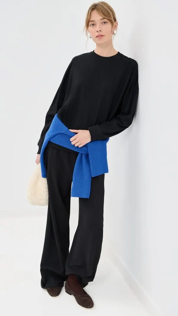 Tibi Lightweight Sweatshirting Winslow Pants - Black