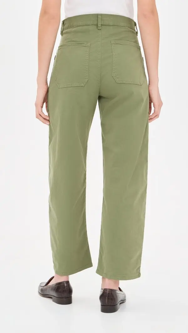 Frank & Eileen Twill Barrel Trousers - Olive