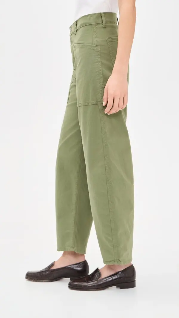 Frank & Eileen Twill Barrel Trousers - Olive