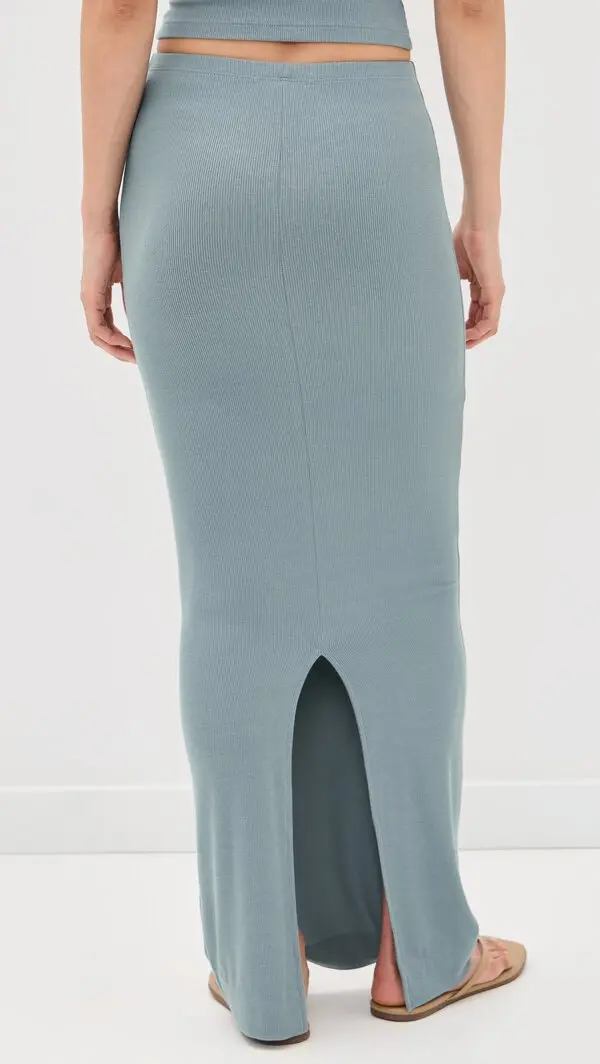 Eterne Ribbed Jersey Emma Skirt - Slate