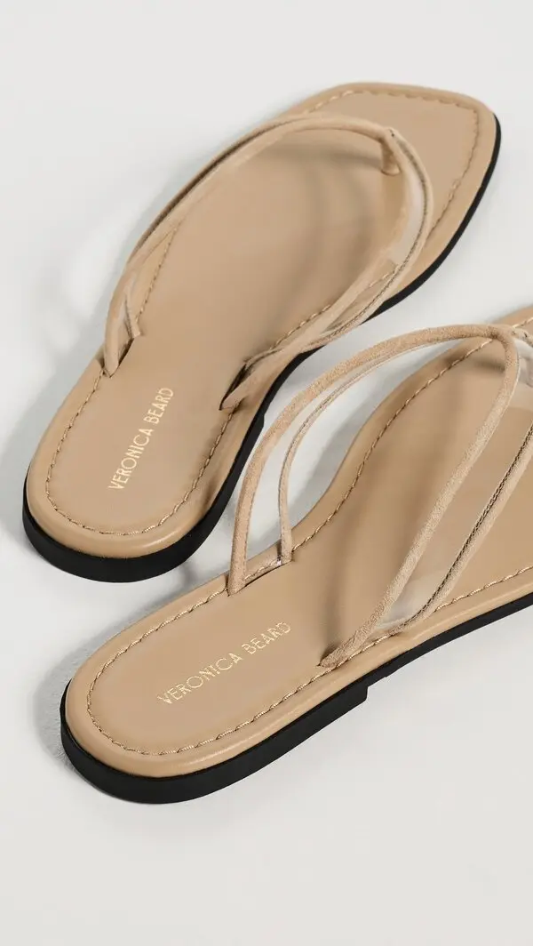 Veronica Beard Clea Piping Sandals - Clear/sand