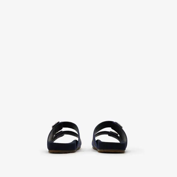 Burberry Check Denim Urchin Sandals - Navy