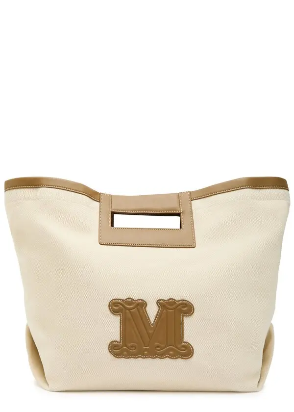 Max Mara Logo-appliquéd Canvas Tote Bag
