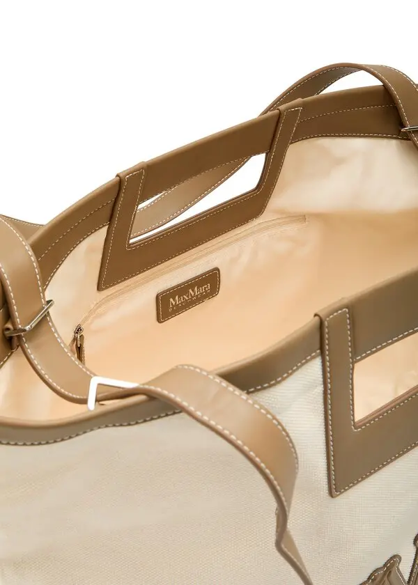 Max Mara Logo-appliquéd Canvas Tote Bag