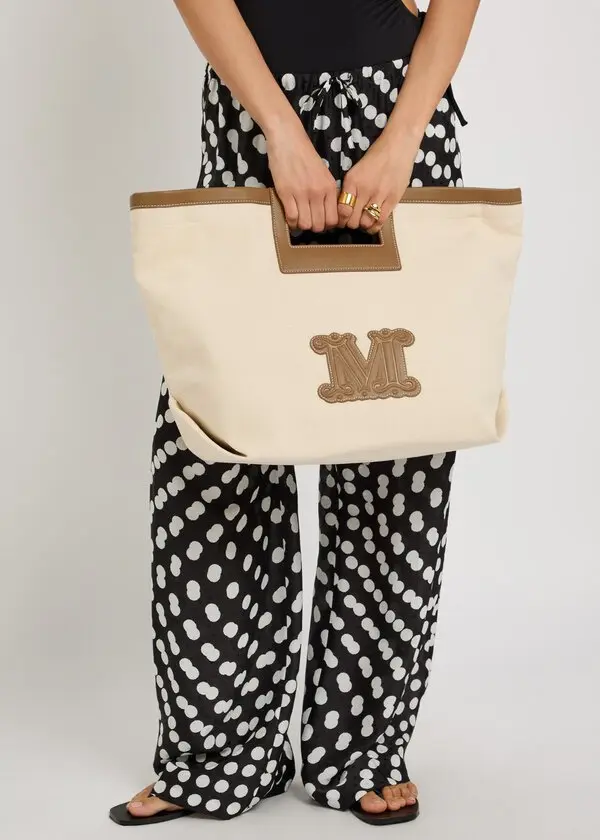 Max Mara Logo-appliquéd Canvas Tote Bag