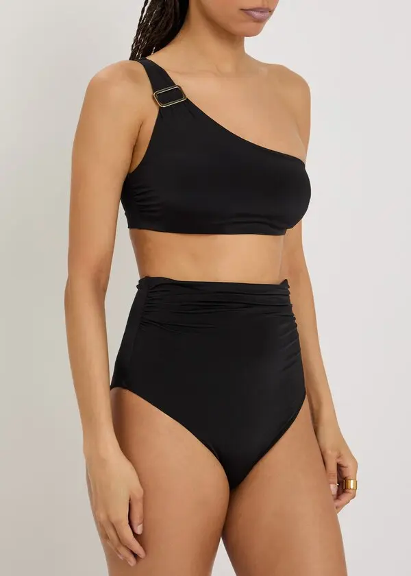 Max Mara One Shoulder Bikini Top - Black
