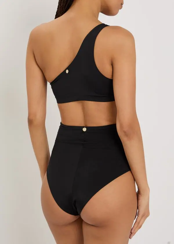 Max Mara One Shoulder Bikini Top - Black