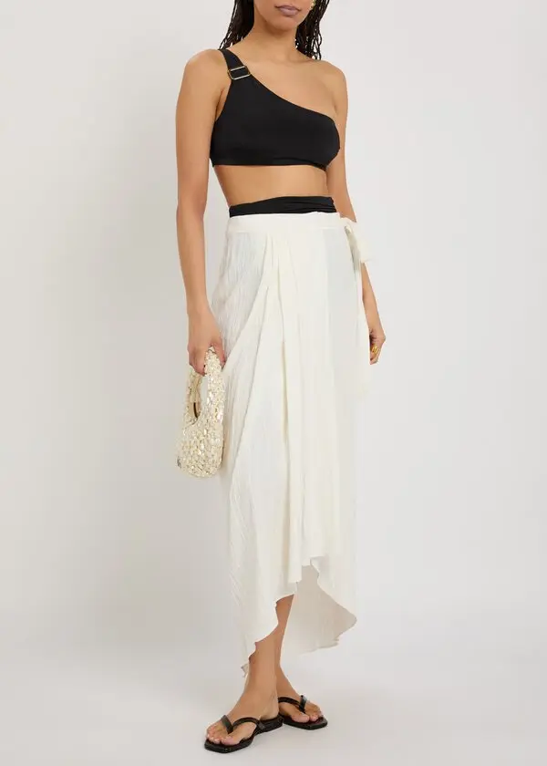 Max Mara One Shoulder Bikini Top - Black