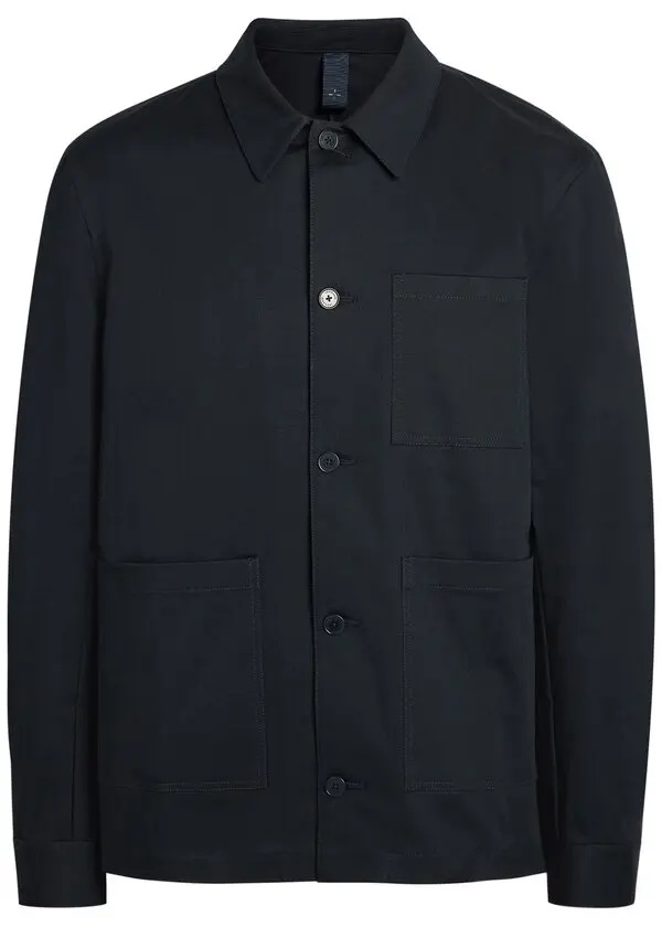 LESTRANGE Coach Patch Pocket Stretch-cotton Overshirt - Navy