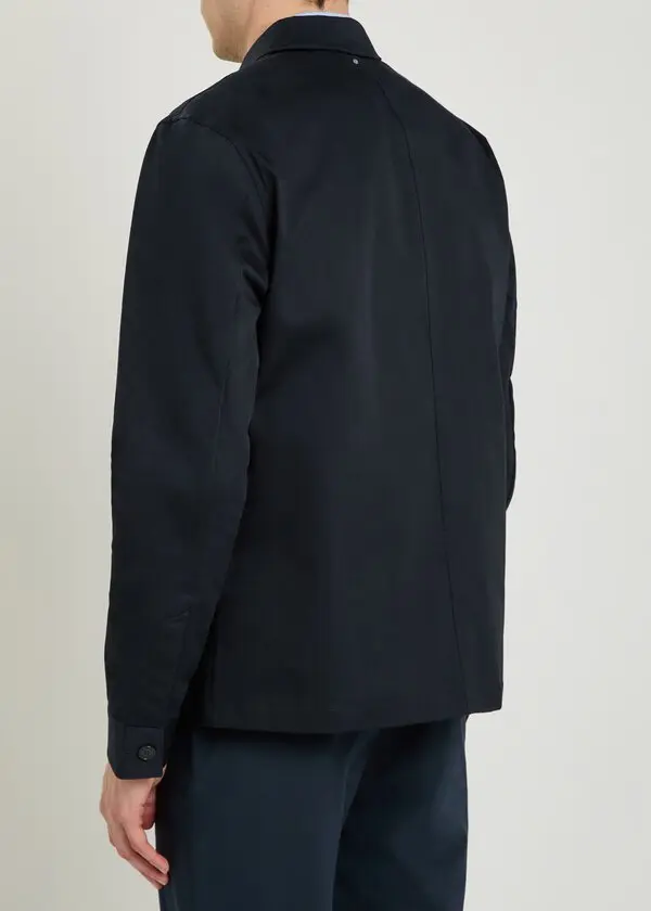 LESTRANGE Coach Patch Pocket Stretch-cotton Overshirt - Navy